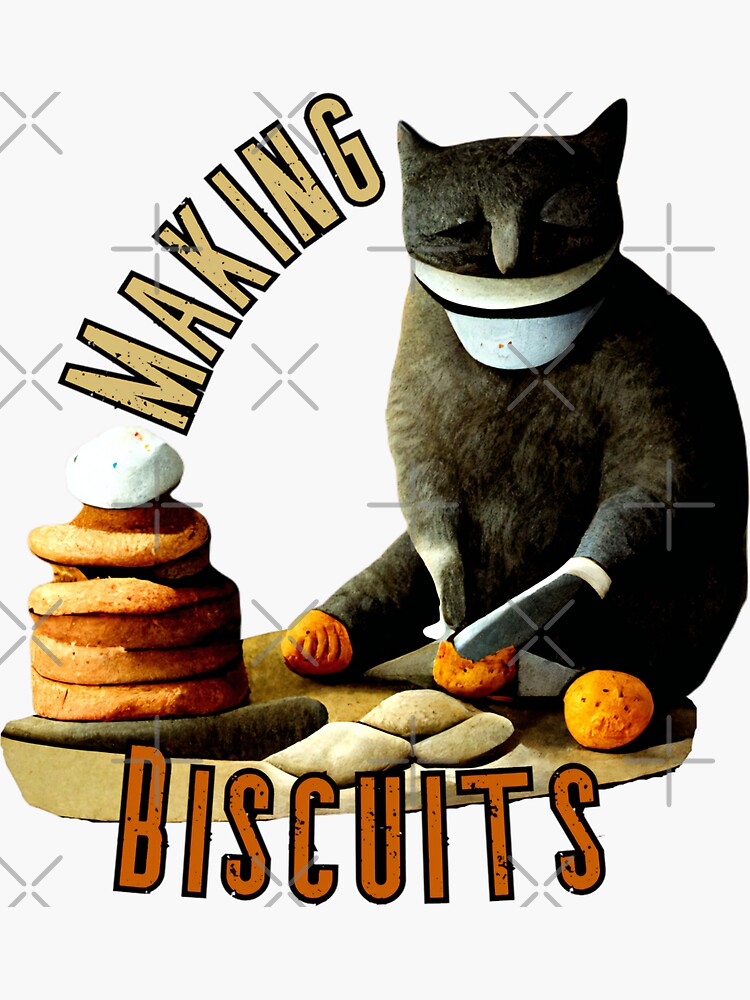 "cat making biscuits 11" Sticker for Sale by Catator | Redbubble