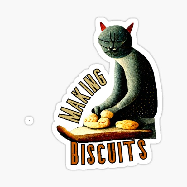 "cat making biscuits 17" Sticker for Sale by Catator | Redbubble
