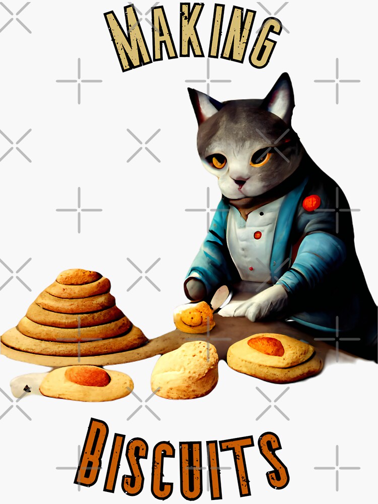 "cat making biscuits 18" Sticker for Sale by Catator | Redbubble