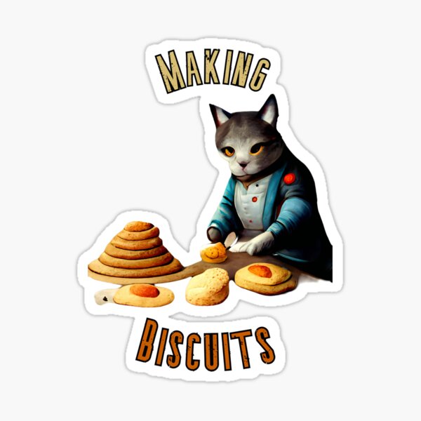 "cat making biscuits 18" Sticker for Sale by Catator | Redbubble