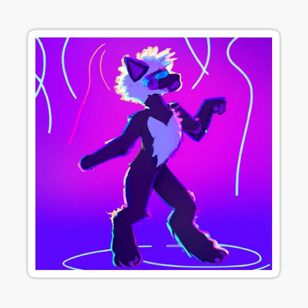 "Feeling the music -- dancing furry art" Sticker for Sale by ...