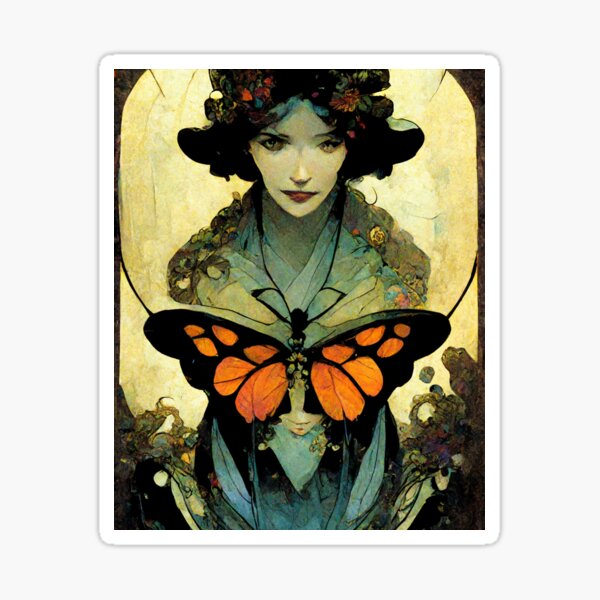 "Butterfly Madam" Sticker for Sale by BoldTees | Redbubble