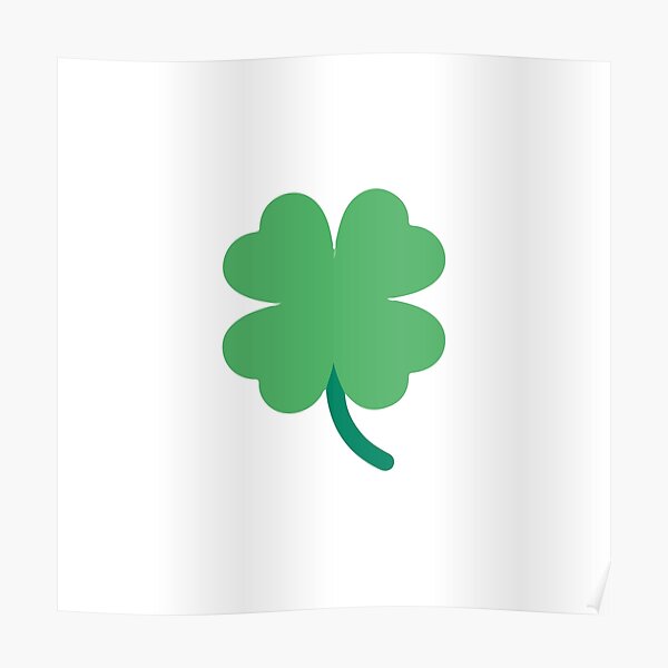 Póster «Emoji de trébol de cuatro hojas de la suerte» de ThatBanana ...