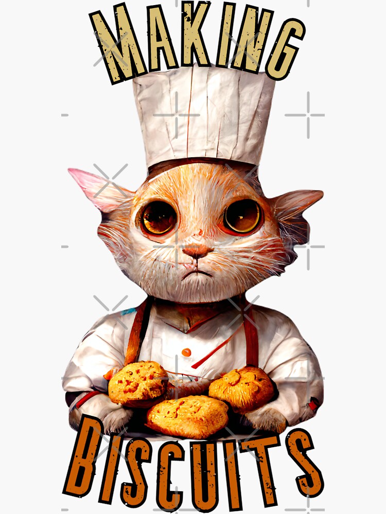 "cat making biscuits 34" Sticker for Sale by Catator | Redbubble