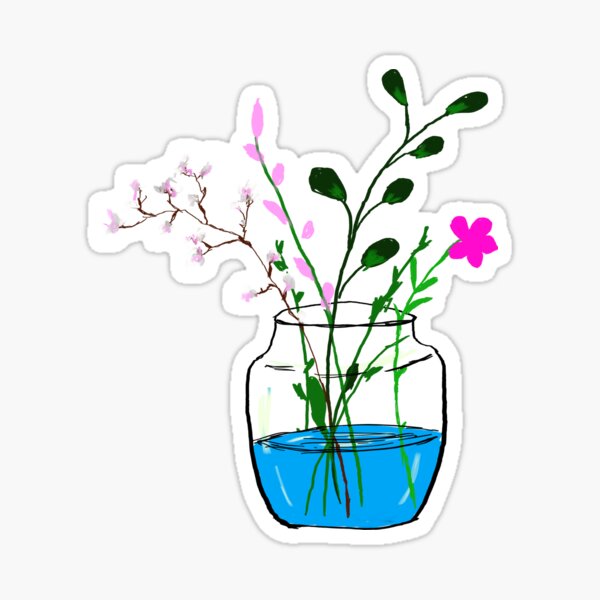 "Flower vase" Sticker for Sale by FairwayArts | Redbubble