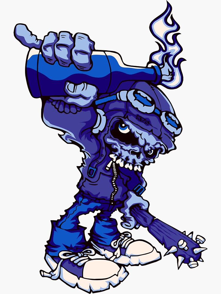 "Anarchy Skeleton - Denim" Sticker for Sale by BALONROSU | Redbubble