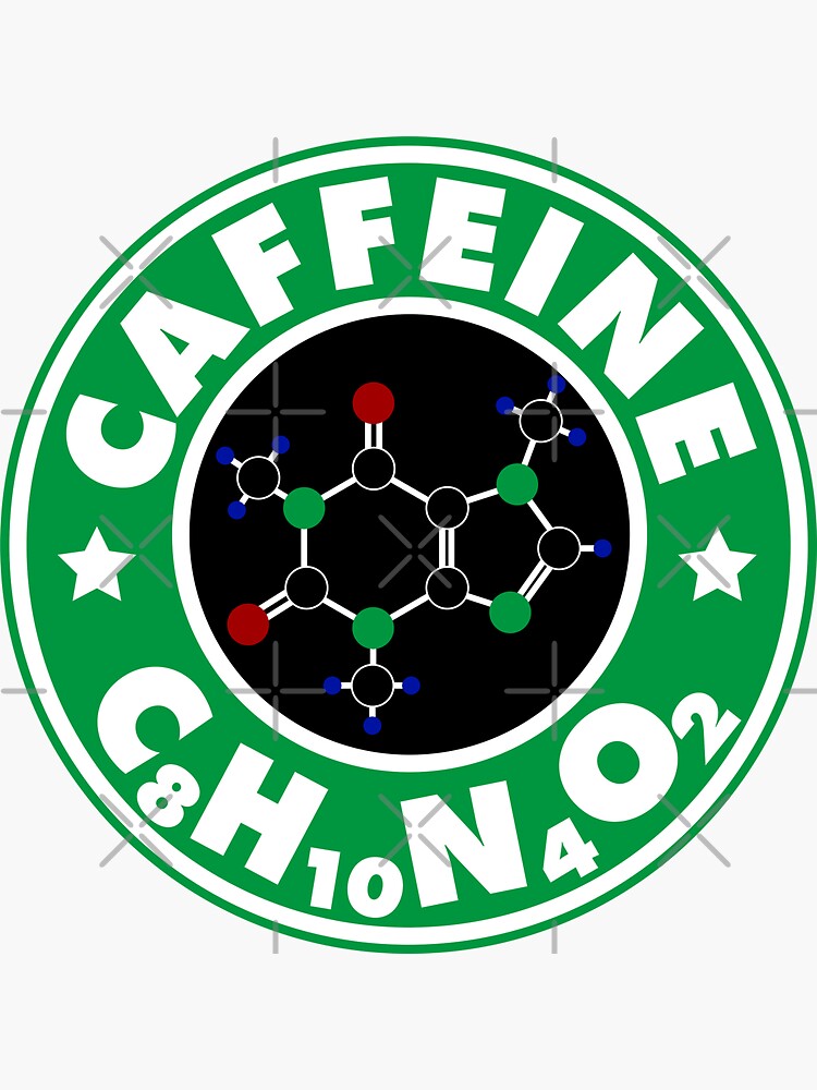 Caffeine Molecule Coffee C8h10n4o2 Sticker For Sale By Mcpod Redbubble