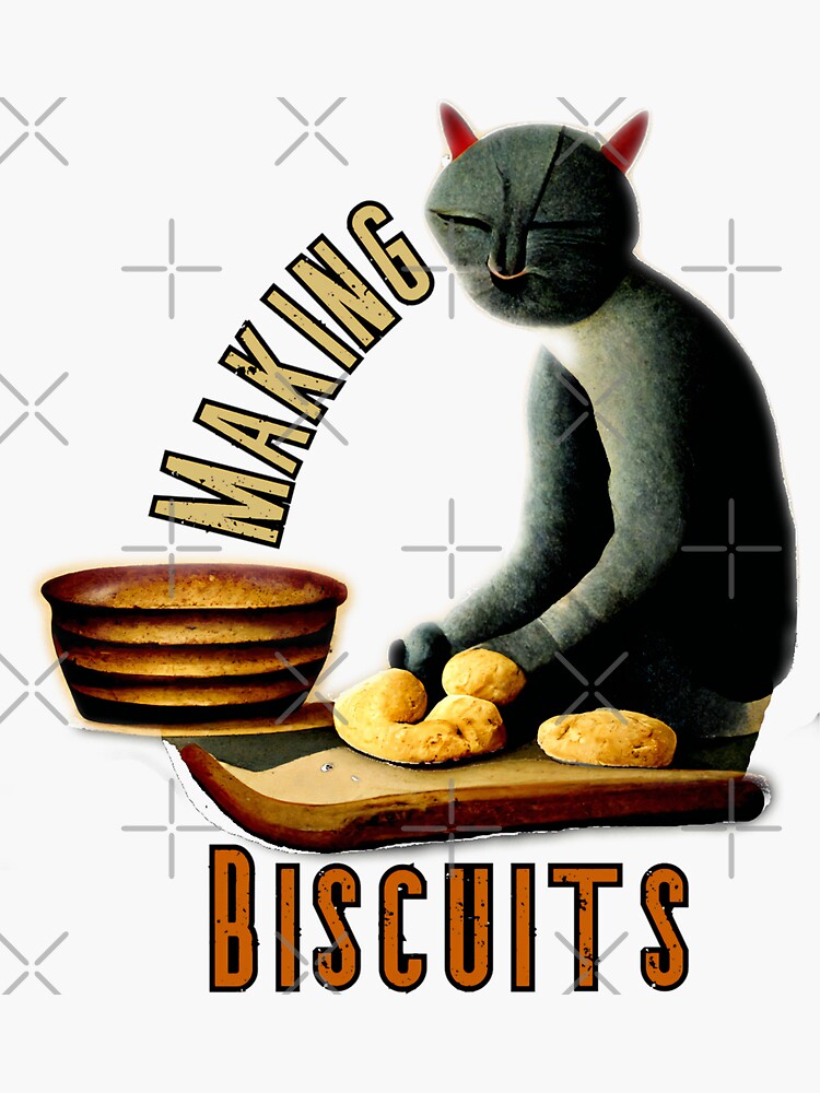 "cat making biscuits 40" Sticker for Sale by Catator | Redbubble