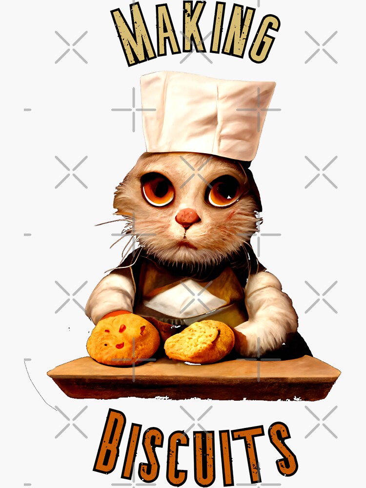 "cat making biscuits 42" Sticker for Sale by Catator | Redbubble