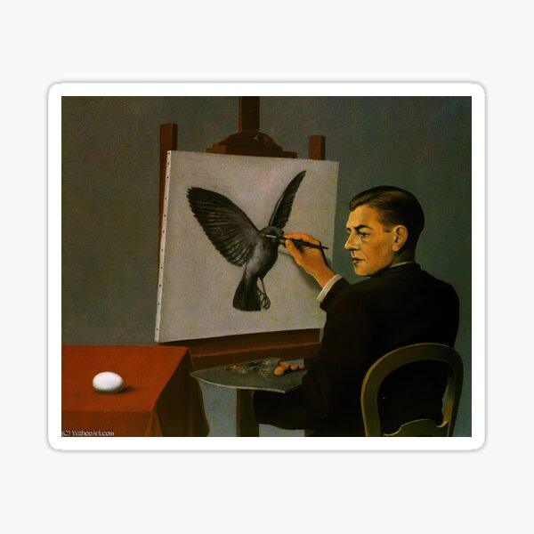 "Rene Magritte Perspicacity" Sticker for Sale by Reda-Design | Redbubble