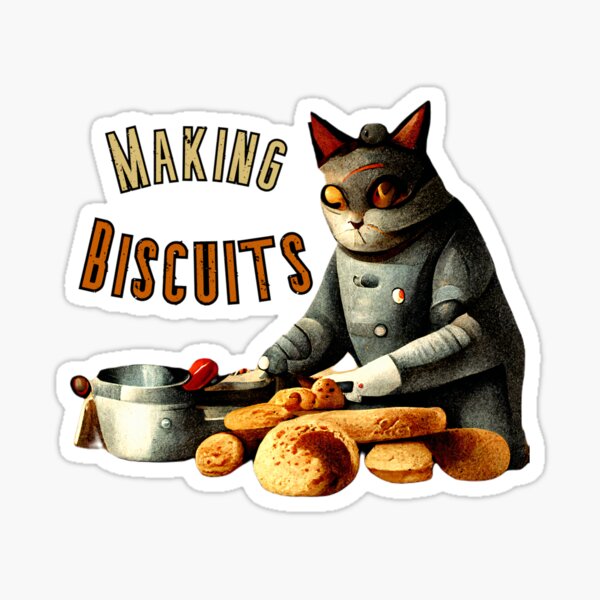 "cat making biscuits 43" Sticker for Sale by Catator | Redbubble