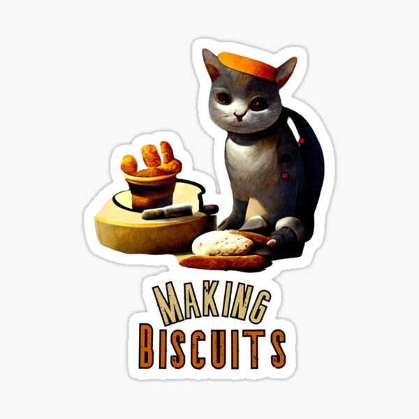 "cat making biscuits 45" Sticker for Sale by Catator | Redbubble