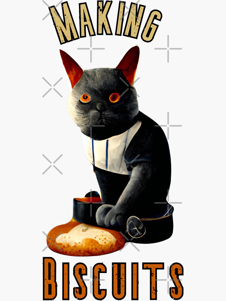 "cute cat making biscuits 46" Sticker for Sale by Catator | Redbubble