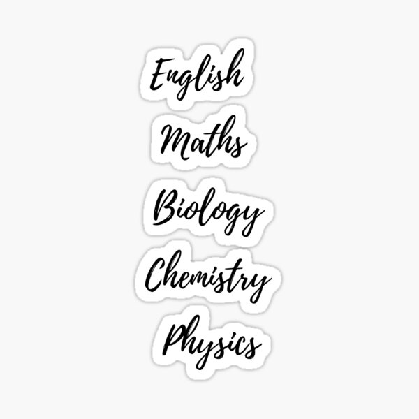 "Subject labels for science students - Biology, Chemistry, Physics ...