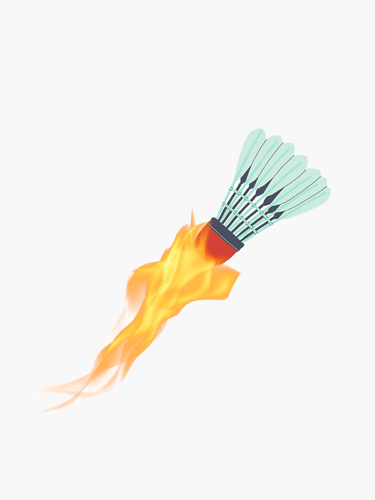 "Flame shuttlecock" Sticker for Sale by MYWMC | Redbubble