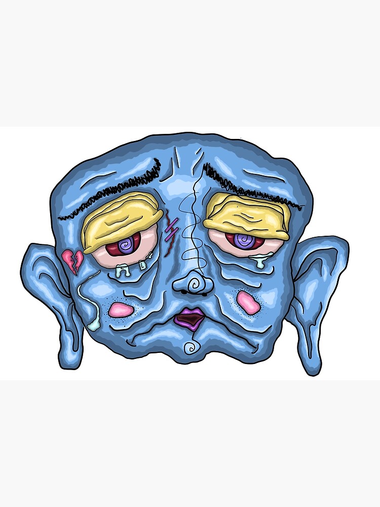 "Sad Face Line Art" Art Print for Sale by StringysStudio | Redbubble
