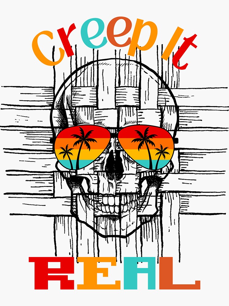 "Creep It Real Skull Aviator Sunglasses Weave" Sticker for Sale by ...