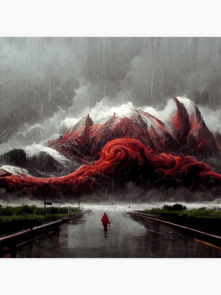 "Demon Mountain" Sticker for Sale by WillSci-Mons | Redbubble