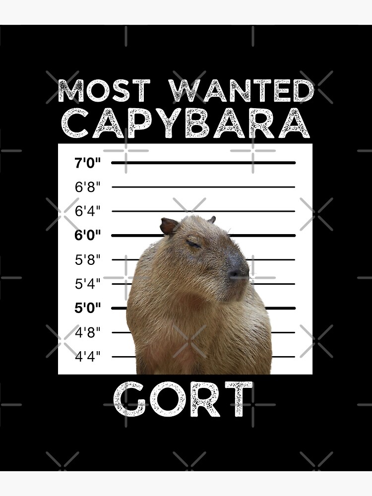 "Gort Wanted Poster Capybara Committing Crimes Capy Mugshot" Poster for ...