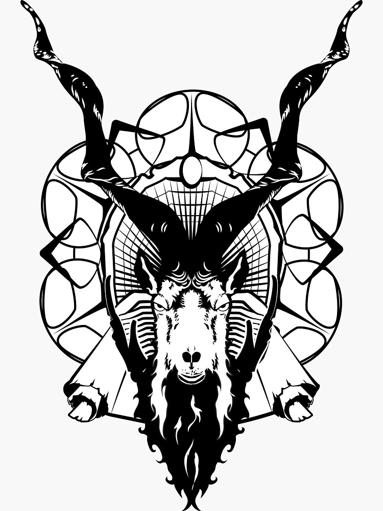"Markhor Crest BW" Sticker by lillianripley | Redbubble