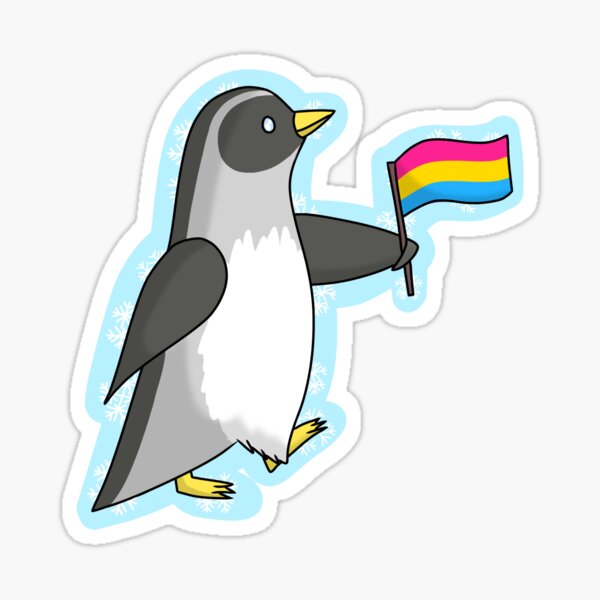 "Pan Rights Penguin" Sticker for Sale by random-mica-art | Redbubble