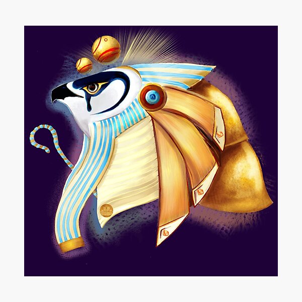 Lámina fotográfica «Ojo de Horus, Papiro, pirámides, esfinge Faraón ...