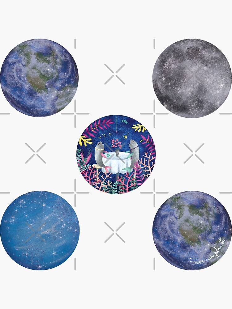 "Save our planets sticker pack #2" Sticker for Sale by Kokonut-Planet ...