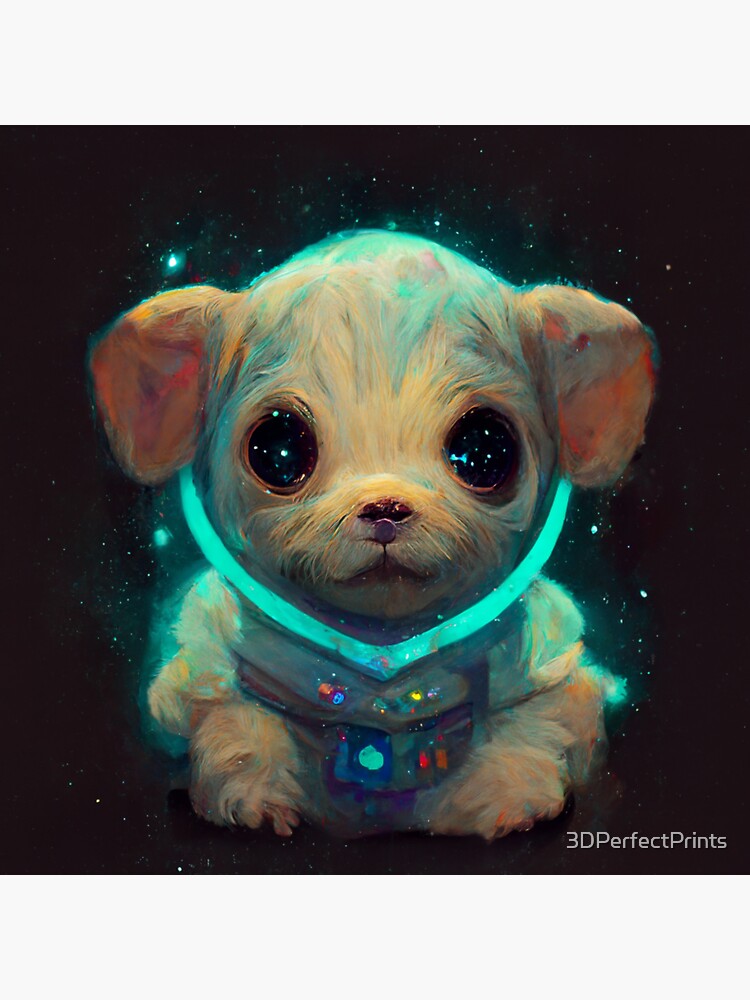 "Fluorescent Space Puppy in Space Suit " Sticker for Sale by ...