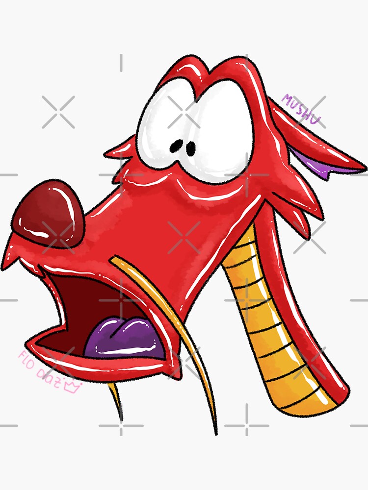 "mushu mulan dragon" Sticker for Sale by Princessdrawss | Redbubble