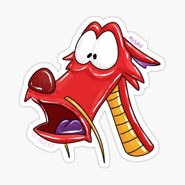"mushu mulan dragon" Sticker for Sale by Princessdrawss | Redbubble