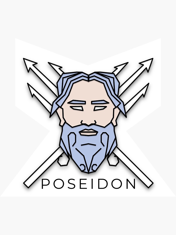 "Poseidon, god of the sea" Sticker for Sale by thekemalone | Redbubble