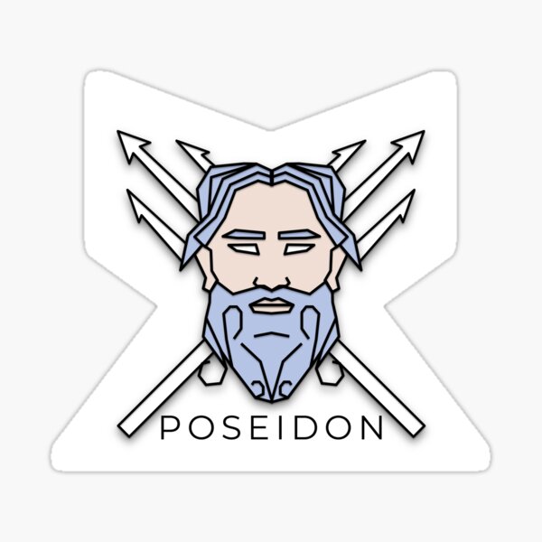 "Poseidon, god of the sea" Sticker for Sale by thekemalone | Redbubble