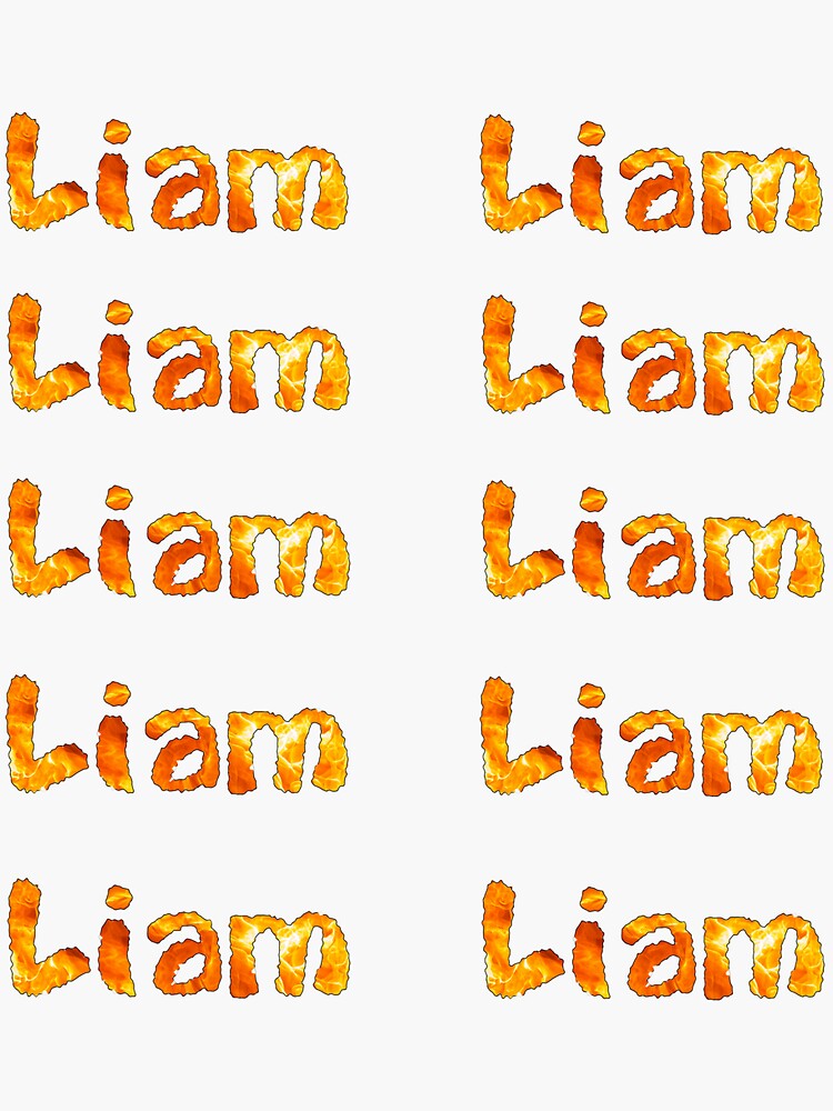 "Liam flames name sticker pack." Sticker for Sale by tshirtsmash ...