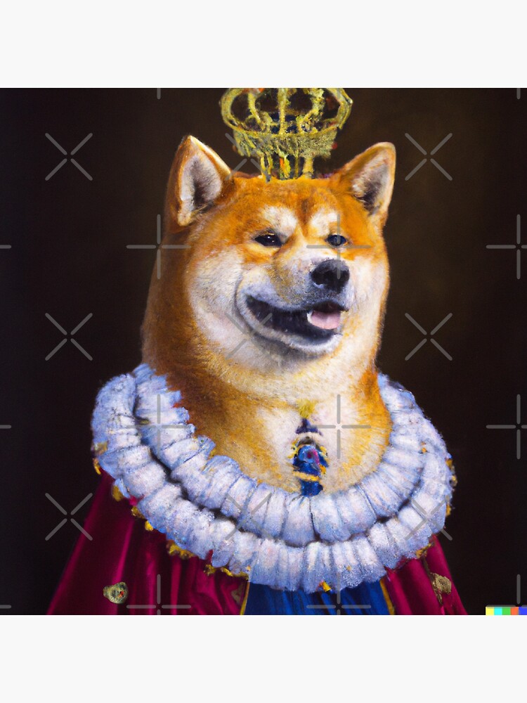"Shiba Inu King Oil Painting" Sticker for Sale by thrashonkel | Redbubble