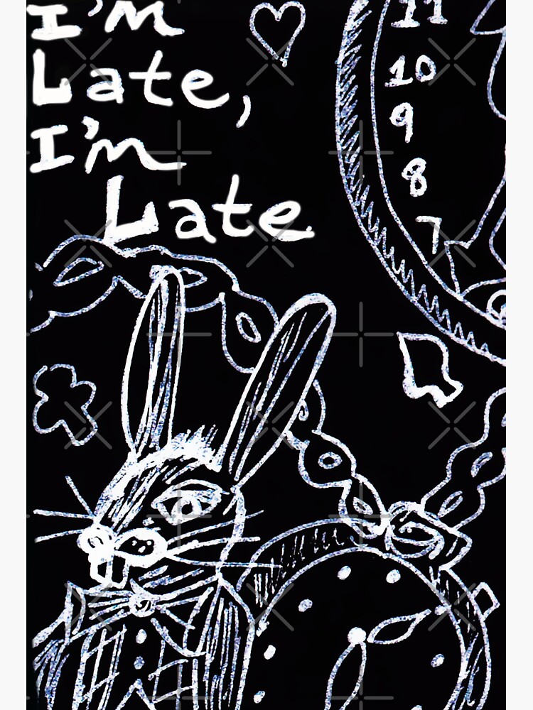 "The White Rabbit Is Late" Sticker for Sale by ZanettaAranaArt | Redbubble