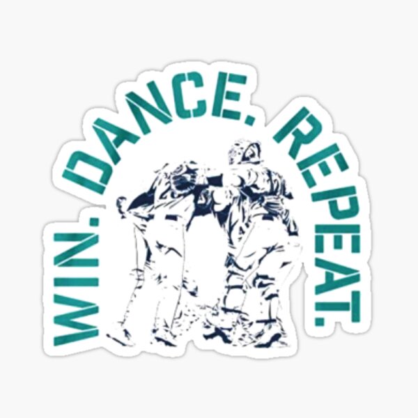 "win dance repeat" Sticker for Sale by artonly4u | Redbubble