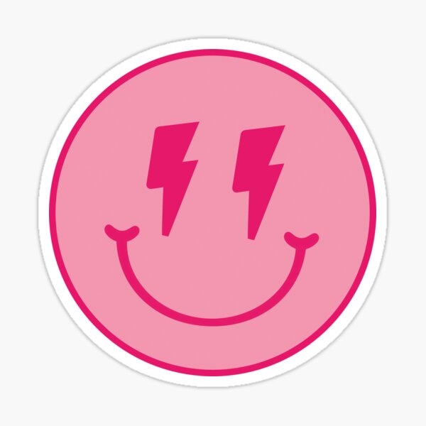 Pegatina «Carita sonriente rosa: carita sonriente linda, carita ...