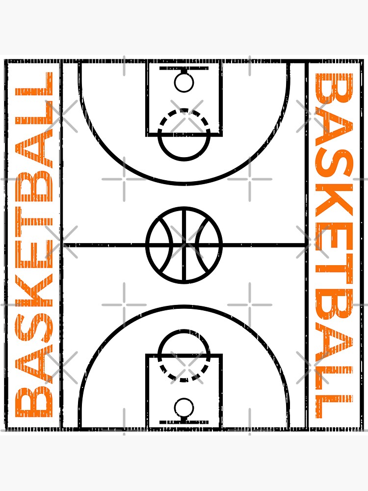 "Basketball Court | Line Court Design" Sticker for Sale by Slam-Dunkan ...