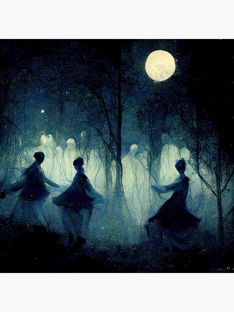 "Dancing ghosts in the forest" Sticker for Sale by NISATO-ART | Redbubble