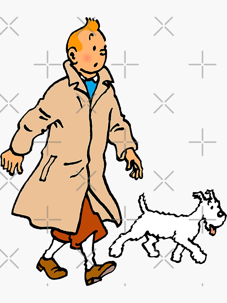"Tin tin and dog 56" Sticker for Sale by Tintin-Super | Redbubble