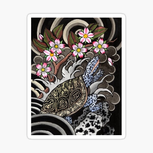 "diamondback turtle terrapin japanese" Sticker for Sale by MarkADArt ...