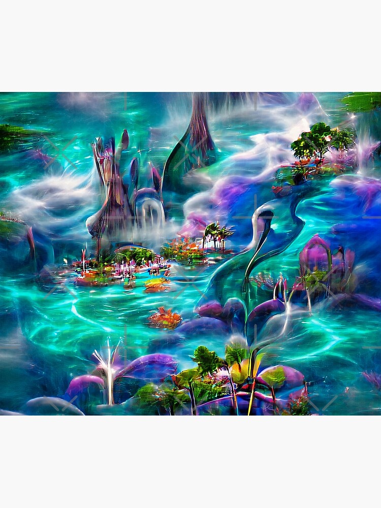 "Mystical Lagoon Fantasy Art" Metal Print for Sale by Lamia-Covers | Redbubble