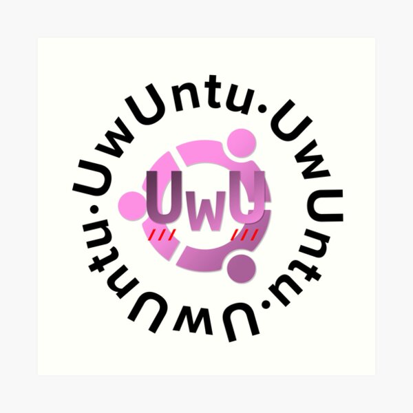 "UwUntu circular logo| Kawaii UwUntu Linux Distro" Art Print for Sale ...