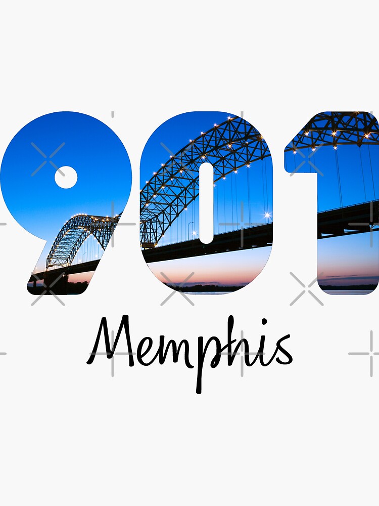 "901 Memphis Tennessee Area Code & Historic Bridge" Sticker for Sale by ...