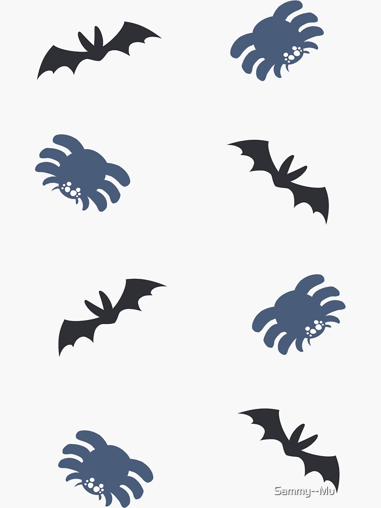 "Spiders and bats" Sticker for Sale by Sammy--Mu | Redbubble