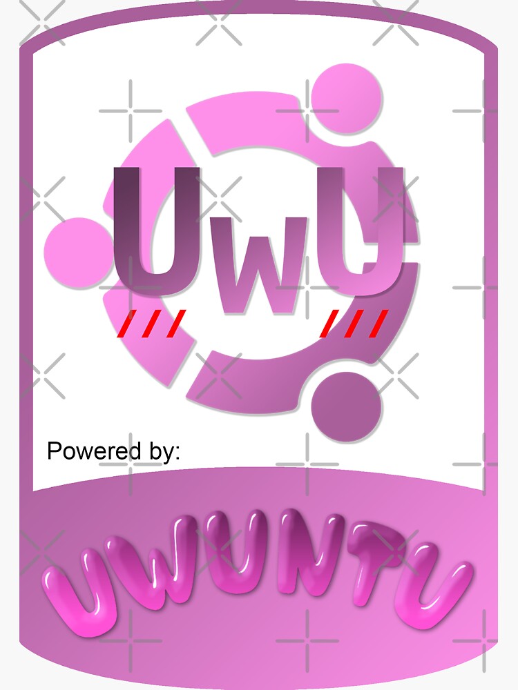 "Powered by: UwUntu | Kawaii UwUntu Linux Distro" Sticker for Sale by ...