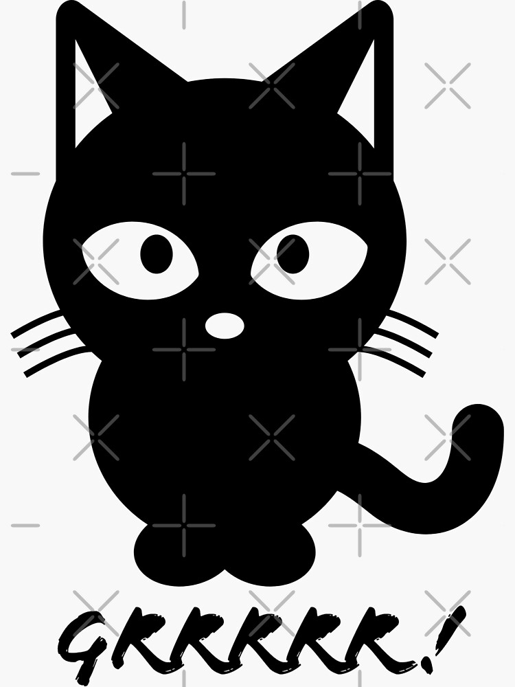 "Cute black cartoon cat drawing" Sticker for Sale by WeDesignBest ...