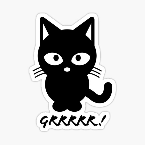 "Cute black cartoon cat drawing" Sticker for Sale by WeDesignBest ...