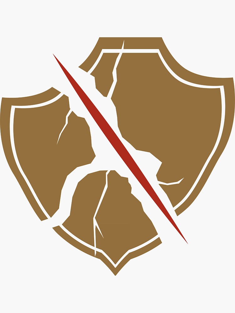 "Status Effect Cracked Armour " Sticker for Sale by metaliamart | Redbubble