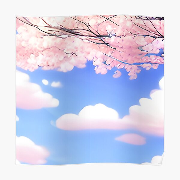 "A painting of cherry tree branches during springtime." Poster for Sale ...